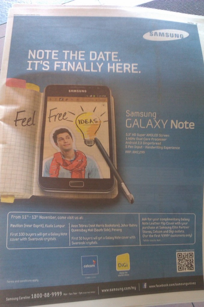 Samsung Galaxy Note Malaysian Launch Details - SoyaCincau