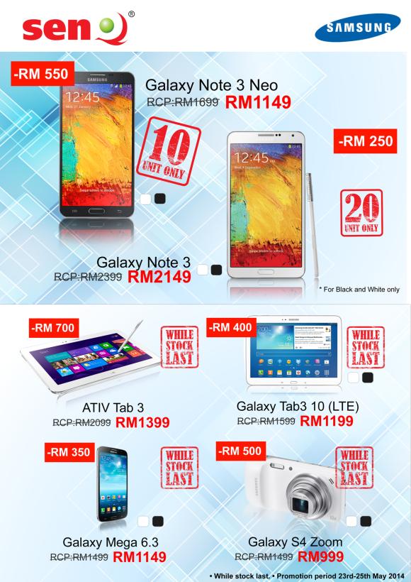 SenQ offers special price for Samsung Galaxy devices. Galaxy Note 3 Neo ...