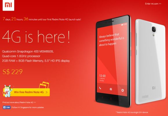 Redmi Note 4G goes on sale in Singapore next week. Is Malaysia getting ...