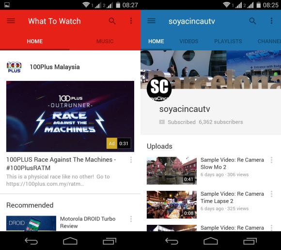 YouTube for Android updated with Material Design - SoyaCincau