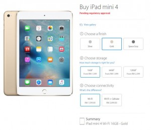 iPad mini 4 appears on the Malaysian Online Apple Store. Price starts ...