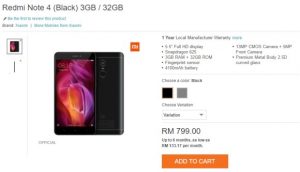 Redmi Note 4 in Black now available on the Malaysian Mi Store - SoyaCincau