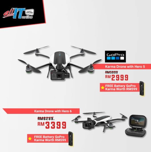 GoPro Karma Drone with Hero5 now going at 50% off - SoyaCincau