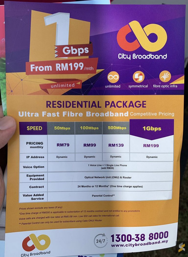 City Broadband offers unlimited 50Mbps Fibre Broadband for RM79/month ...