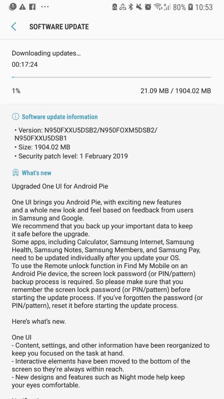 One UI and Android 9 Pie update now available for Samsung Galaxy Note 8 ...