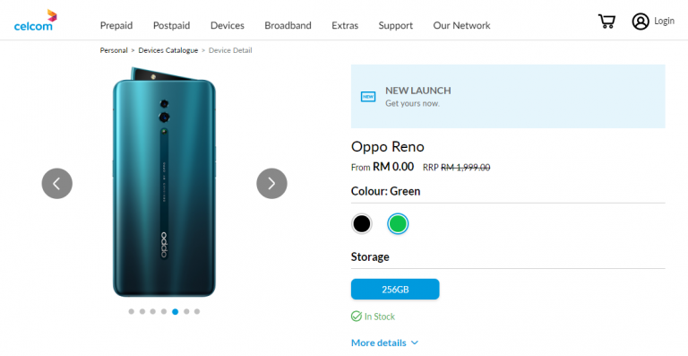 OPPO Reno can be yours for free on Celcom contract - SoyaCincau