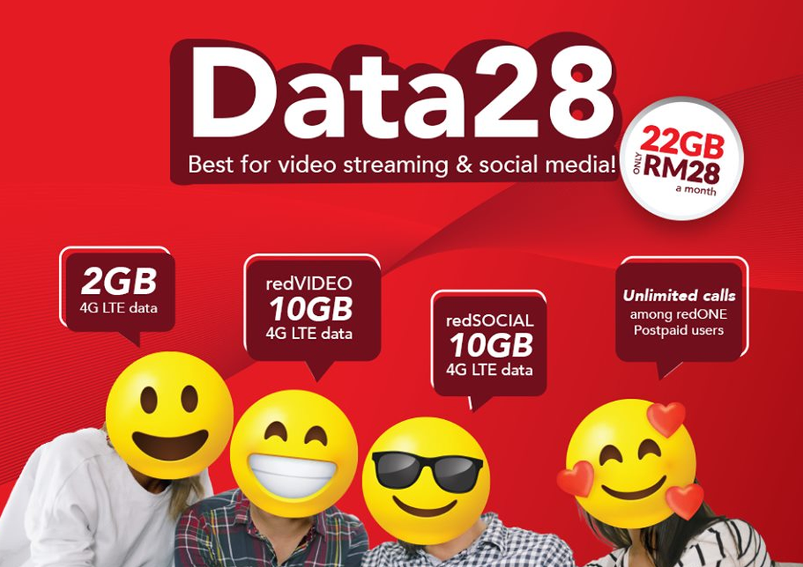 RedOne Data28 offers 22GB worth of social and video data for RM28/month ...