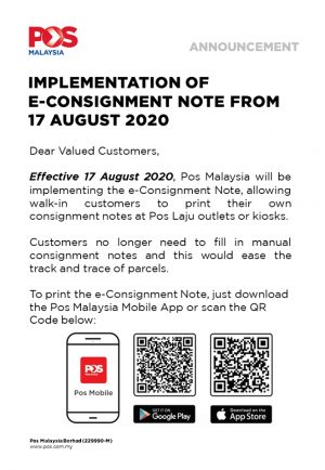 Posting items via Pos Laju is now easier with e-consignment notes ...