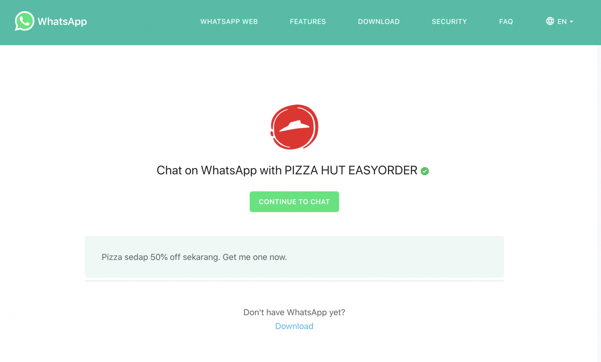 Here's how to order Pizza Hut using WhatsApp - SoyaCincau