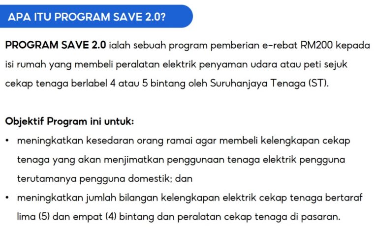 Save 2.0: How to claim RM200 voucher for energy-efficient home ...