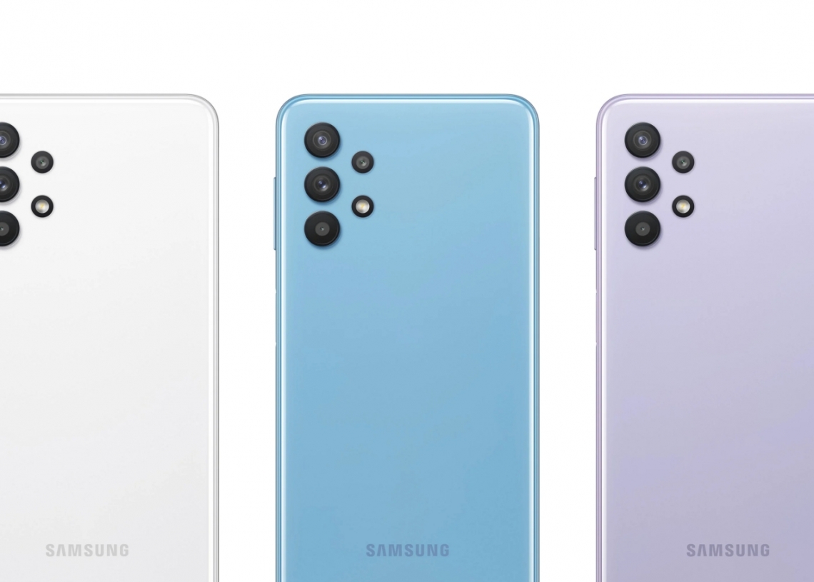 This is the Samsung Galaxy A32 and it has a fresh quad-camera design ...