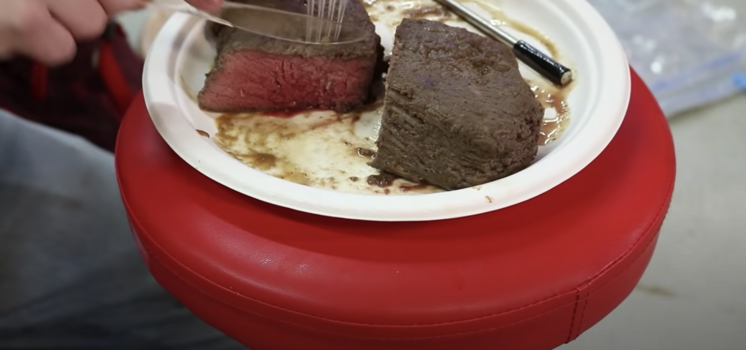 This YouTuber invented an actual meat-slapper. But this one can cook ...