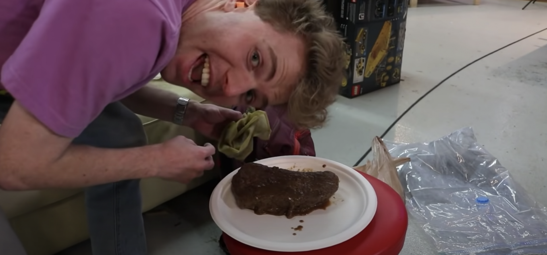 This YouTuber invented an actual meat-slapper. But this one can cook ...