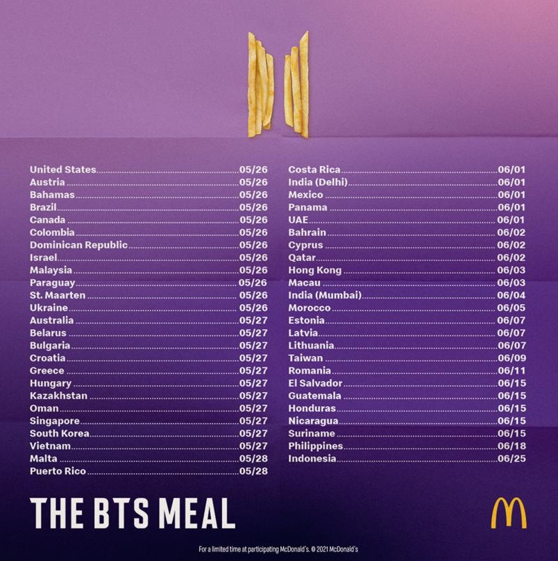 Malaysia will be first Asian country to taste McD x BTS meal, available from 26 May - SoyaCincau