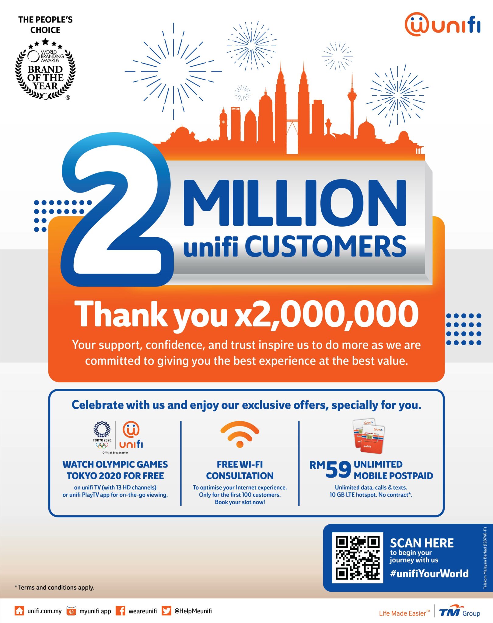 Unifi celebrates hitting 2 million customers, offers free Unifi TV ...