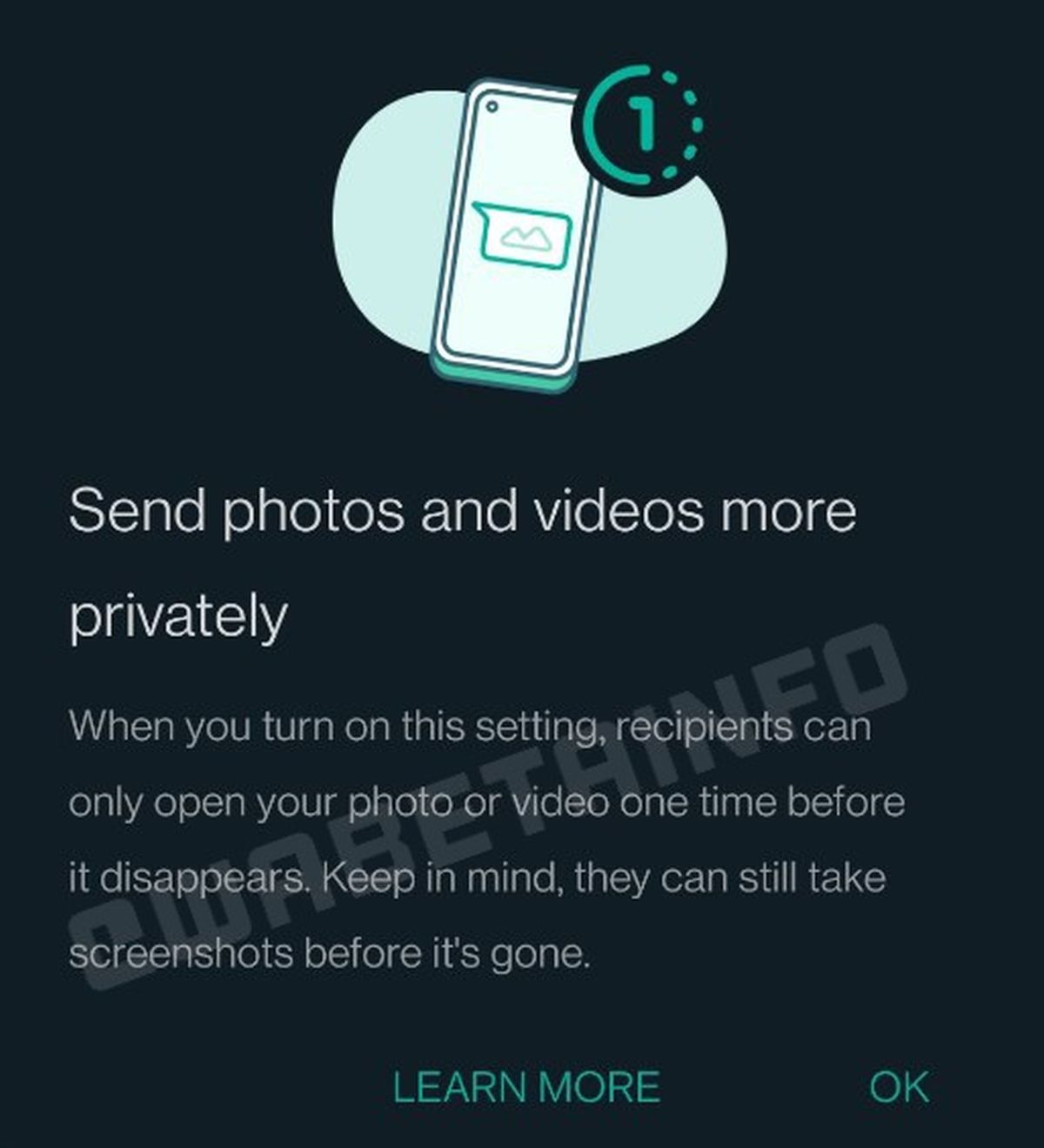 WhatsApp "View Once" feature lets you send photos or videos that ...