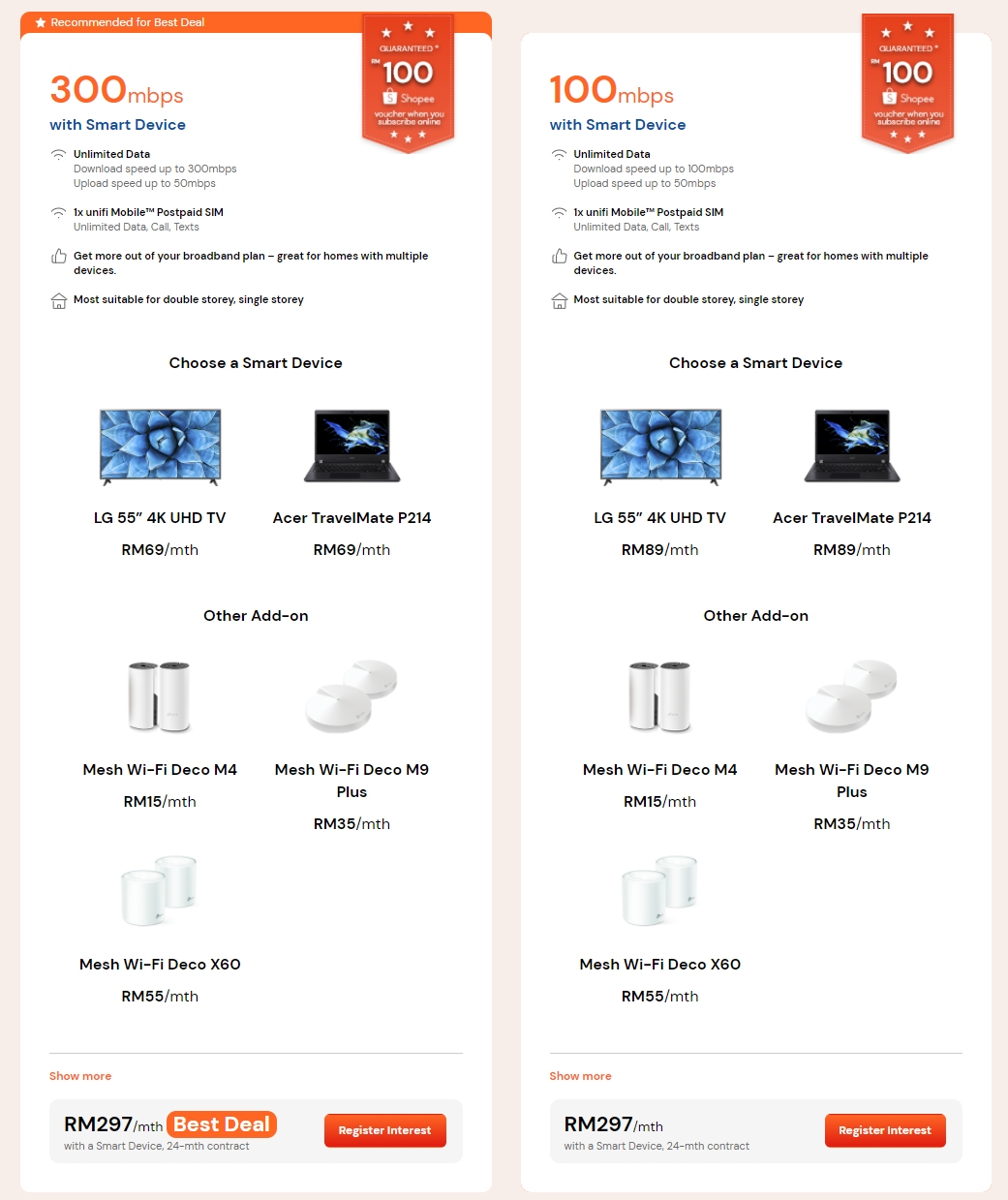 Unifi offers 55" 4K TV or Acer Laptop from RM69/month with your fibre ...