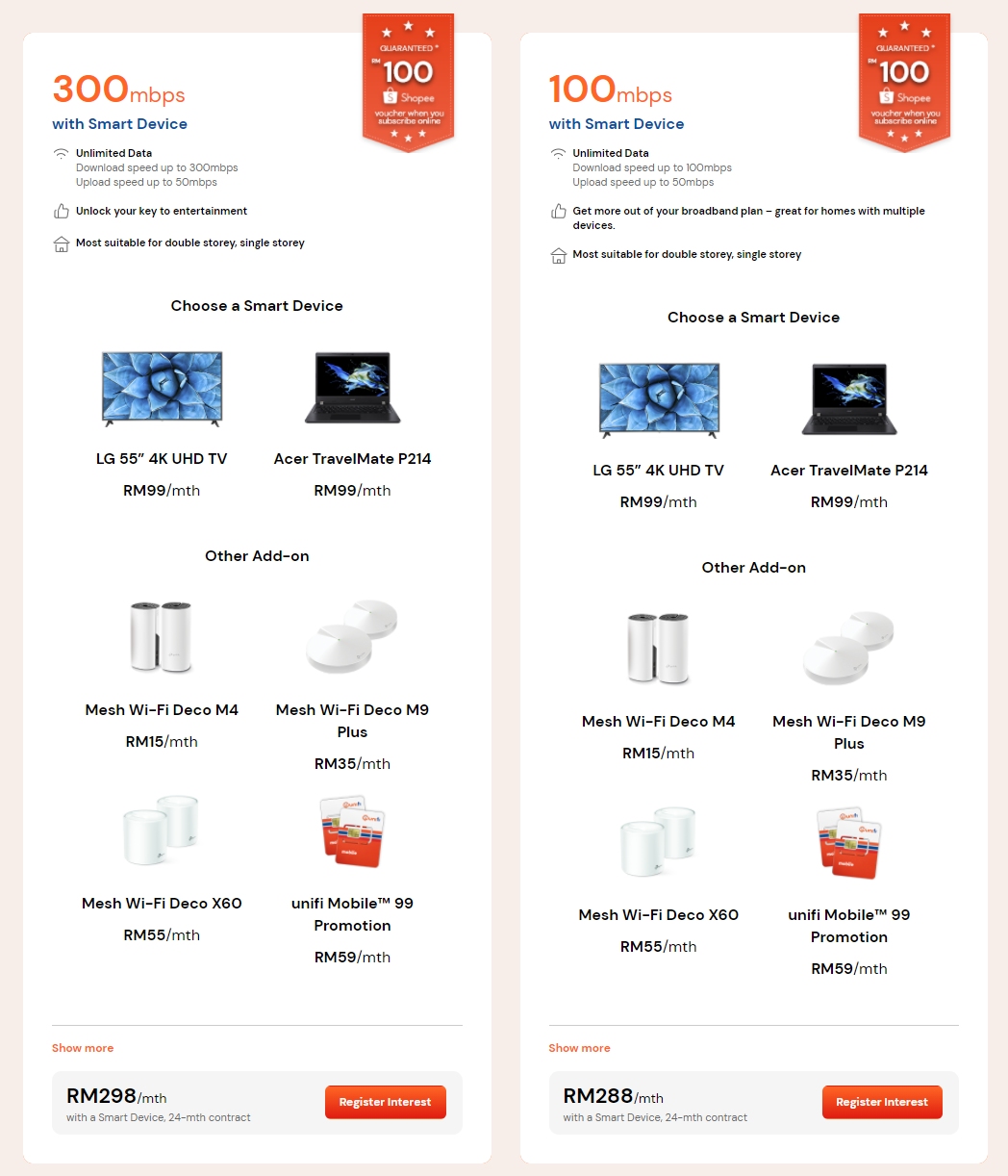 Unifi offers 55" 4K TV or Acer Laptop from RM69/month with your fibre ...