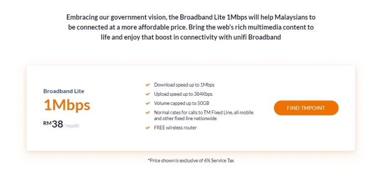 TM's 1Mbps Broadband Lite data quota increased from 1GB to 50GB ...