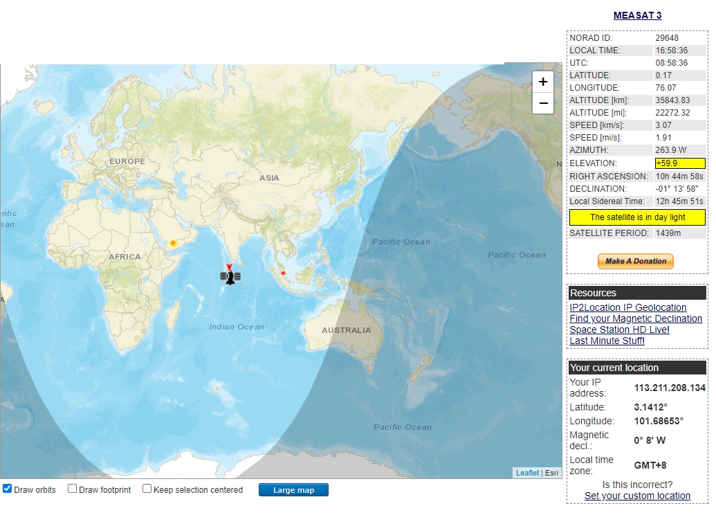 After 15 years of service, MEASAT-3 will be de-orbited in the coming ...