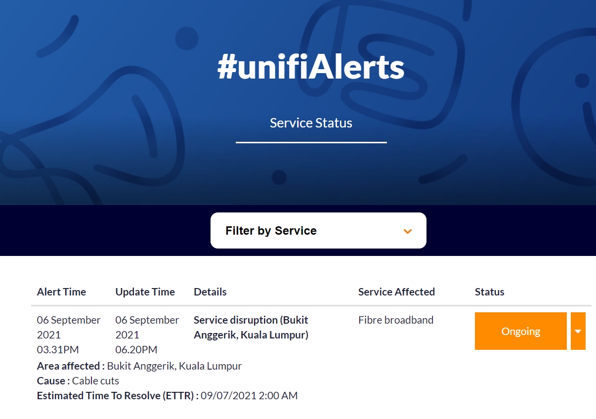 Unifi broadband users in Cheras and Bukit Anggerik face service ...