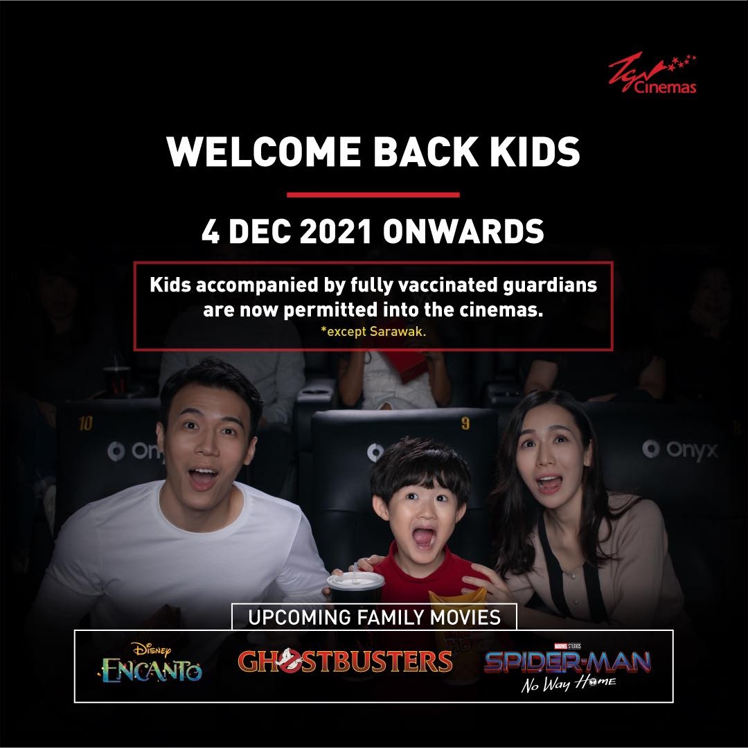 Children under 12 are now allowed at GSC and TGV cinemas