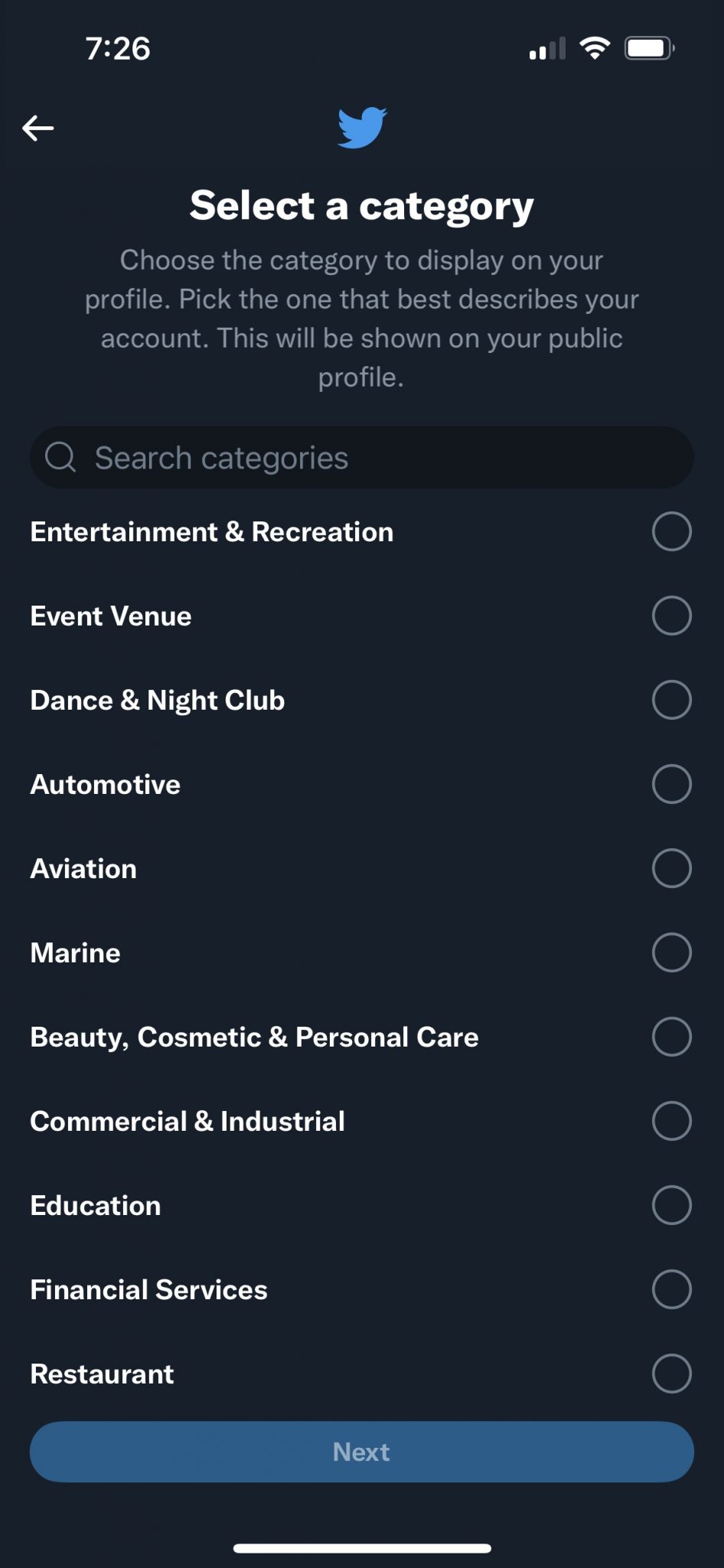 Twitter lets you change to a business or creator account without ...
