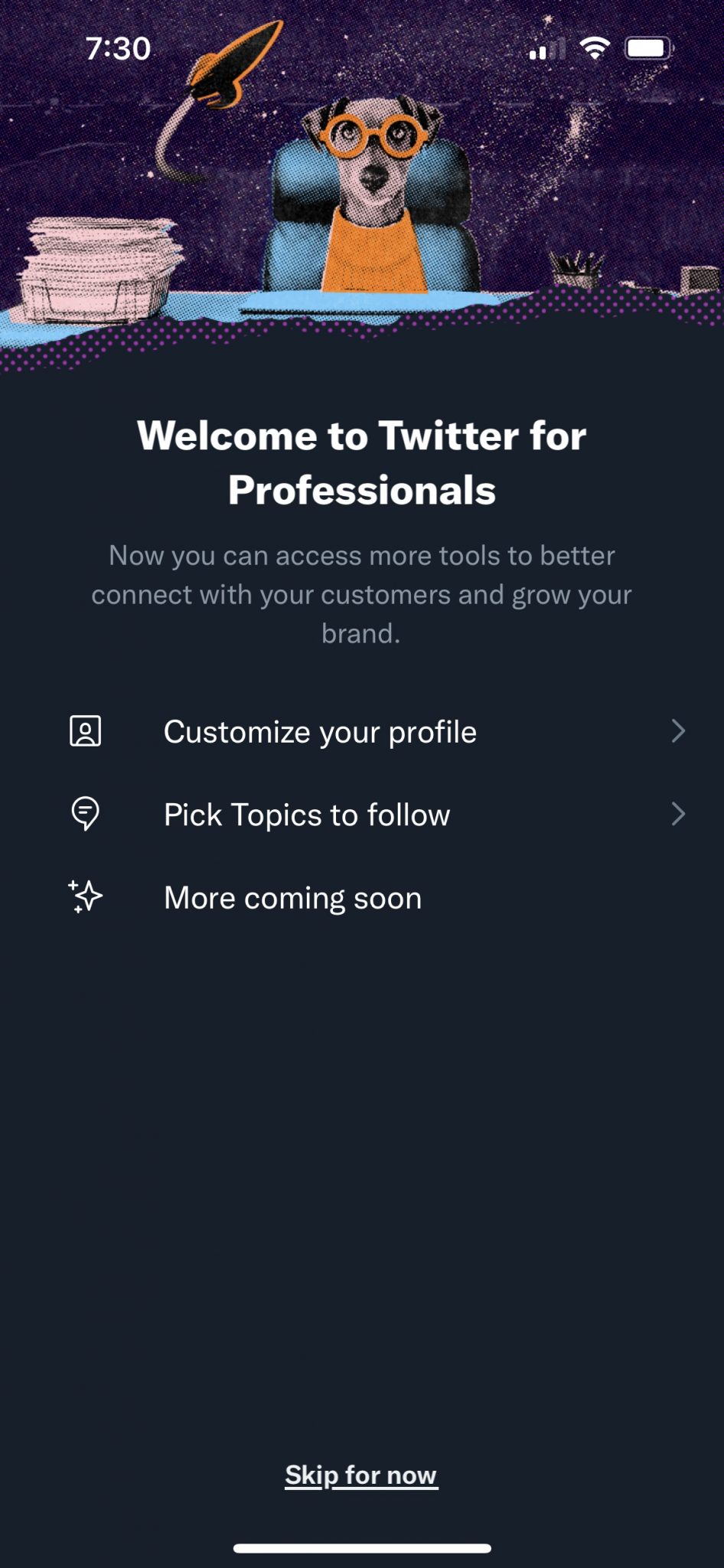 Twitter lets you change to a business or creator account without ...