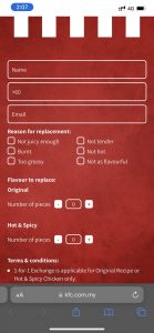 You can replace unsatisfying KFC chicken with a QR code. Just don't try ...