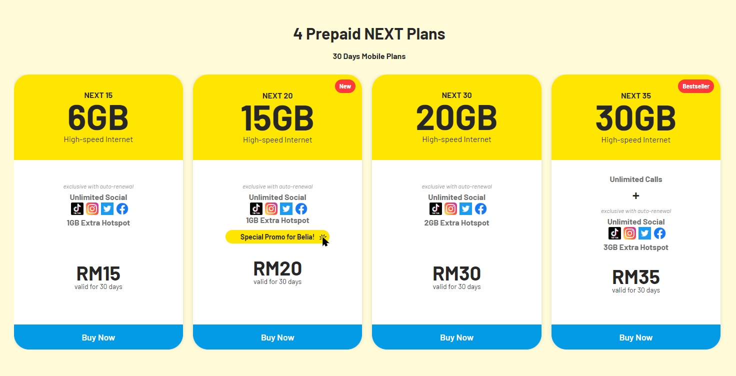 Digi Prepaid Next 20 offers 15GB high-speed data and unlimited social ...