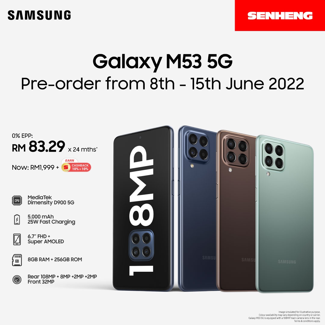 Samsung Galaxy M53 5G has arrived in Malaysia for RM1,999 and it's way ...