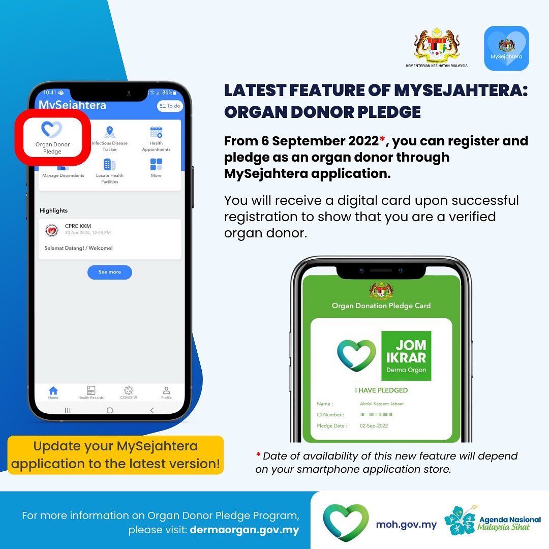 Ahead of iPhone 14 launch, MySejahtera introduces Organ Donor Pledge ...
