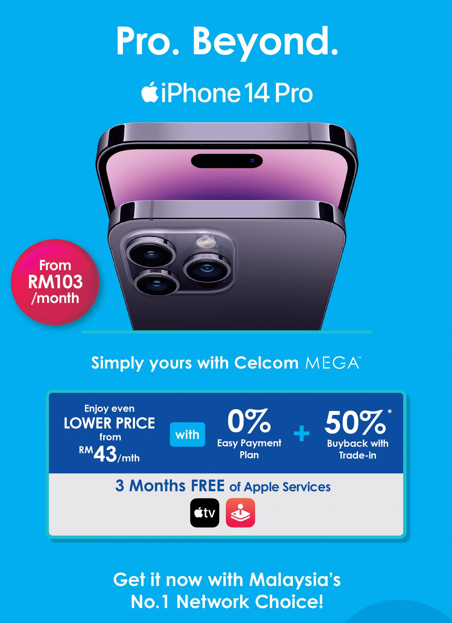 Celcom offers iPhone 14 from as low as RM43/month with 50% buyback ...