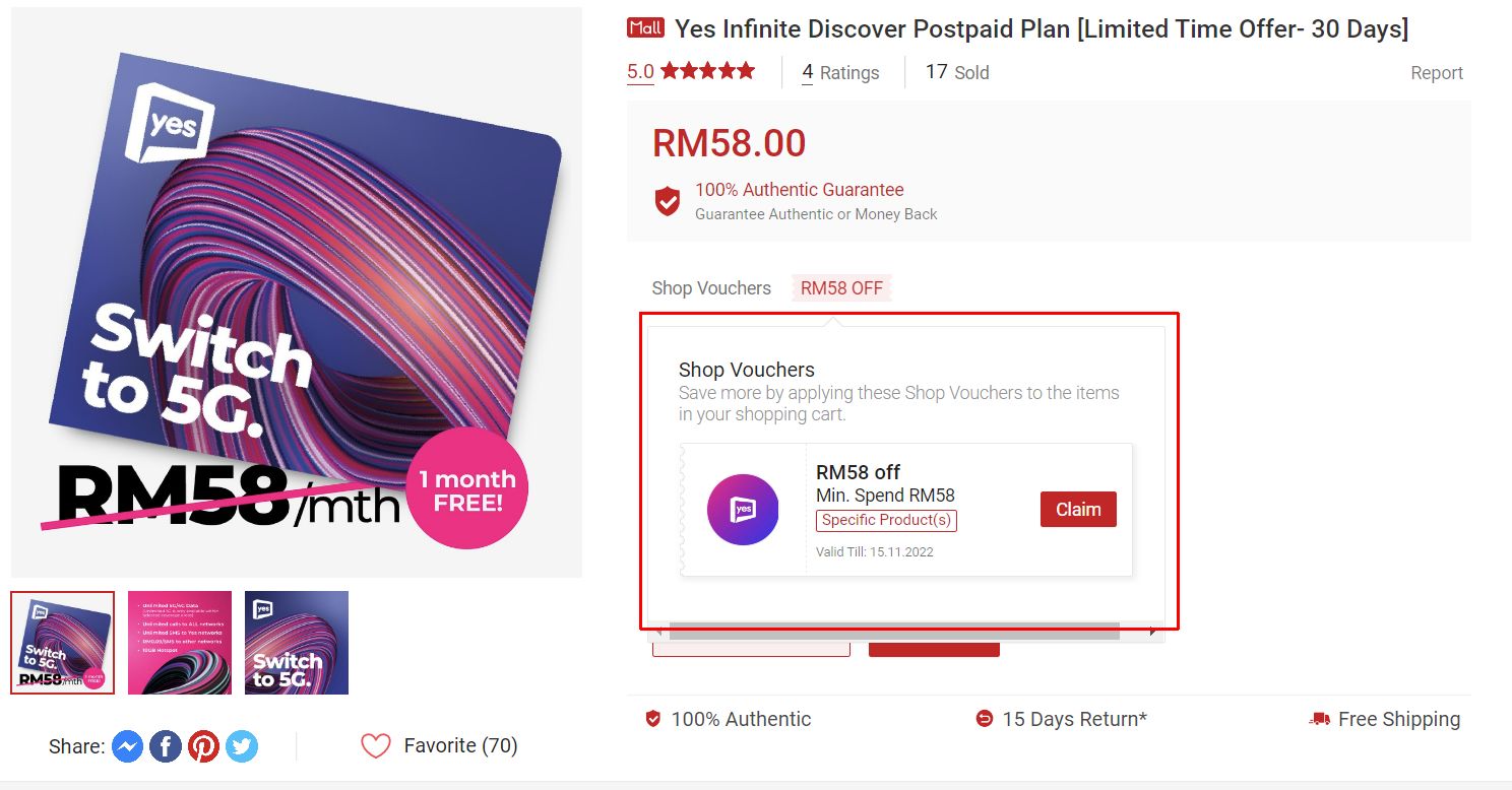 Yes 5G offers free one-month Infinite Postpaid Plan with unlimited 4G ...