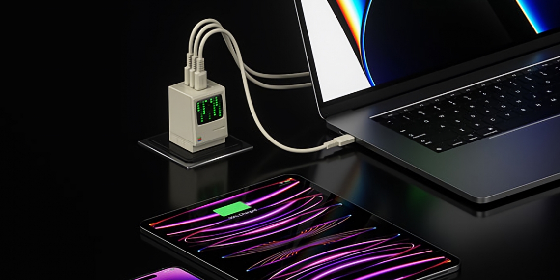 This tiny 67W GaN charger doubles as a tiny old school Macintosh ...