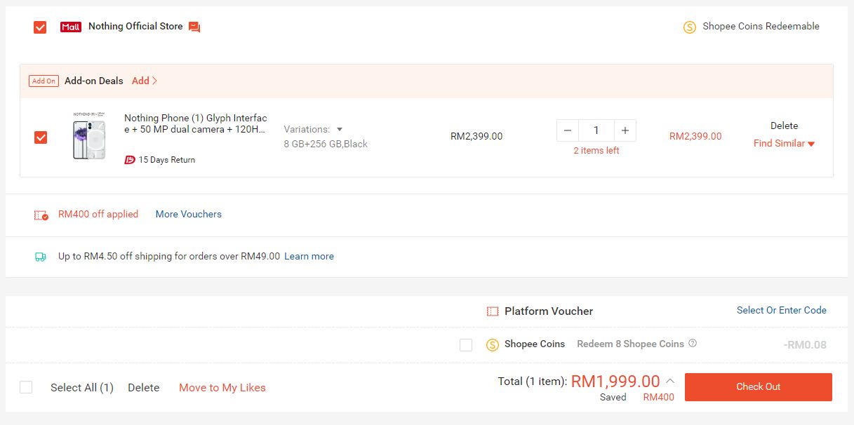 Nothing Phone (1) 128GB now available in Malaysia for RM1,499, 256GB ...