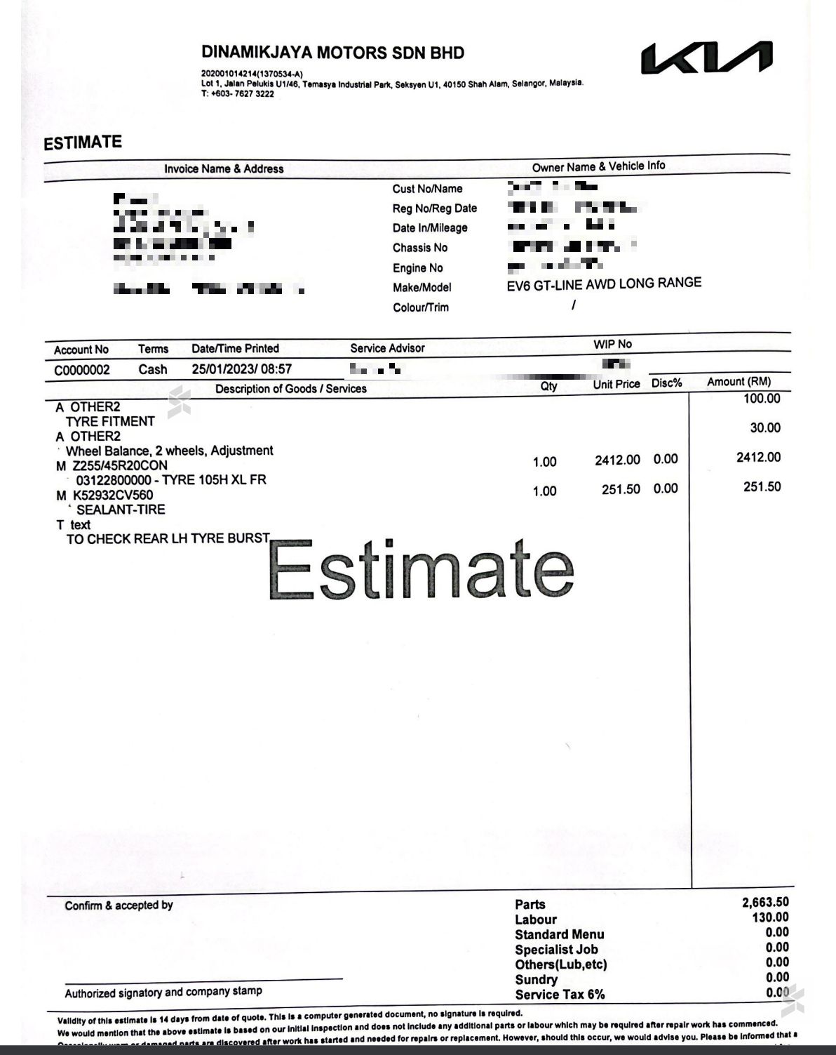 Here's how much it costs to replace an EV tyre on the Kia EV6 in ...