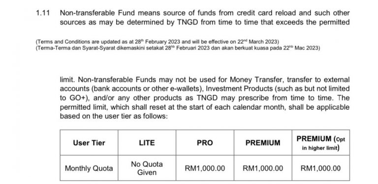 Touch 'n Go eWallet imposes extra fee if you want to transfer more than RM1,000 from credit card ...