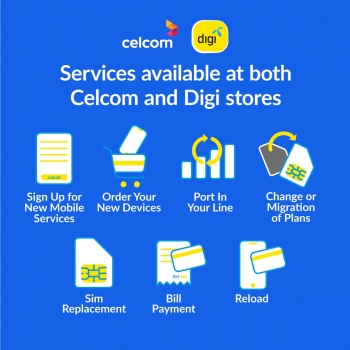 All 534 CelcomDigi stores can now serve both Celcom and Digi customers ...