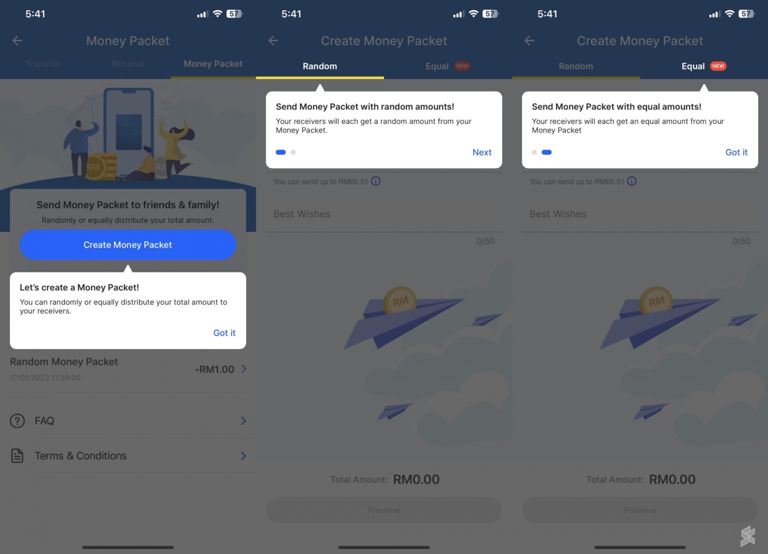 TNG eWallet's Money Packet feature now lets you send Duit Raya in equal ...