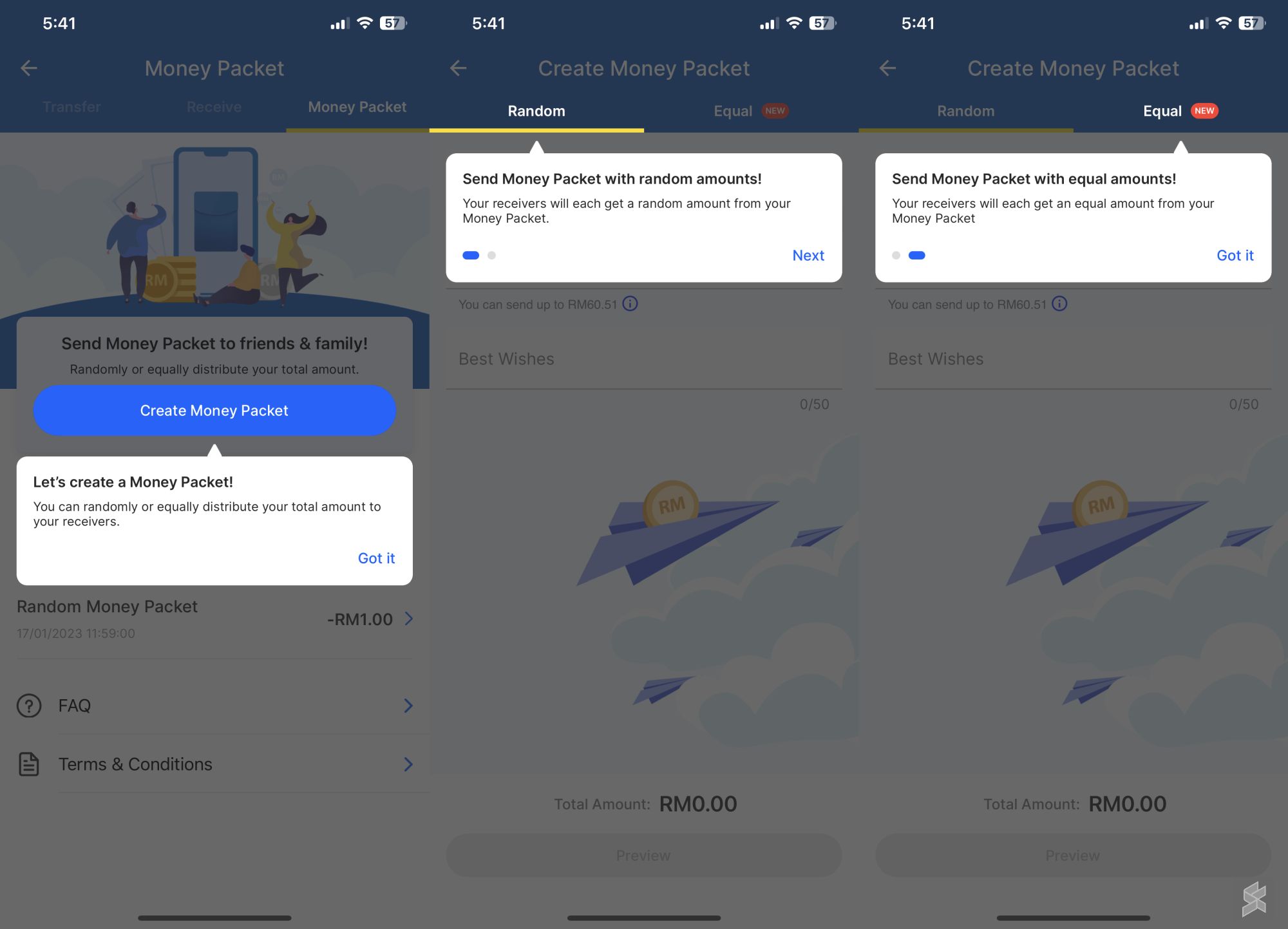TNG eWallet's Money Packet feature now lets you send Duit Raya in equal ...