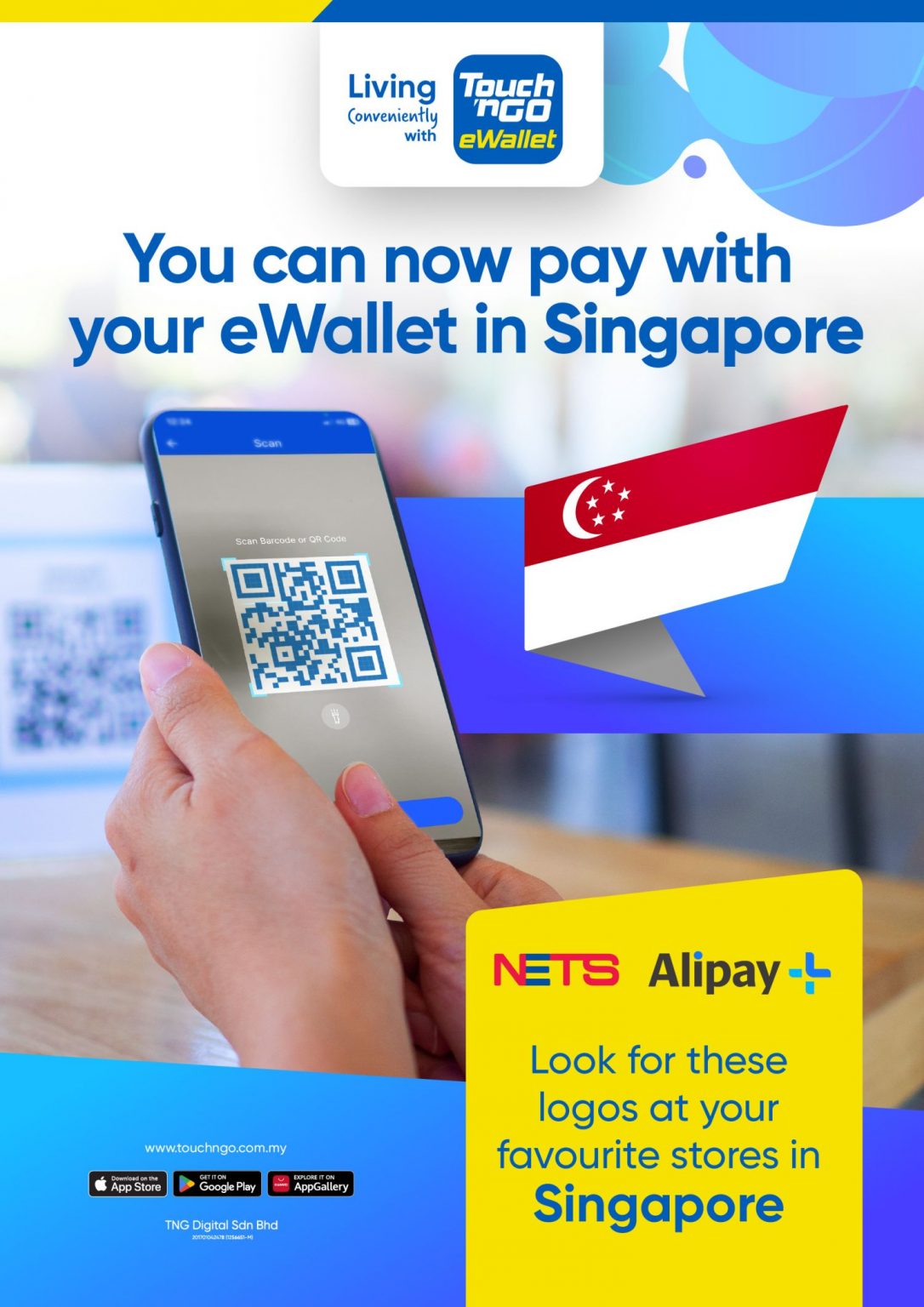 TNG eWallet is accepted at over 130,000 touchpoints in Singapore, the ...