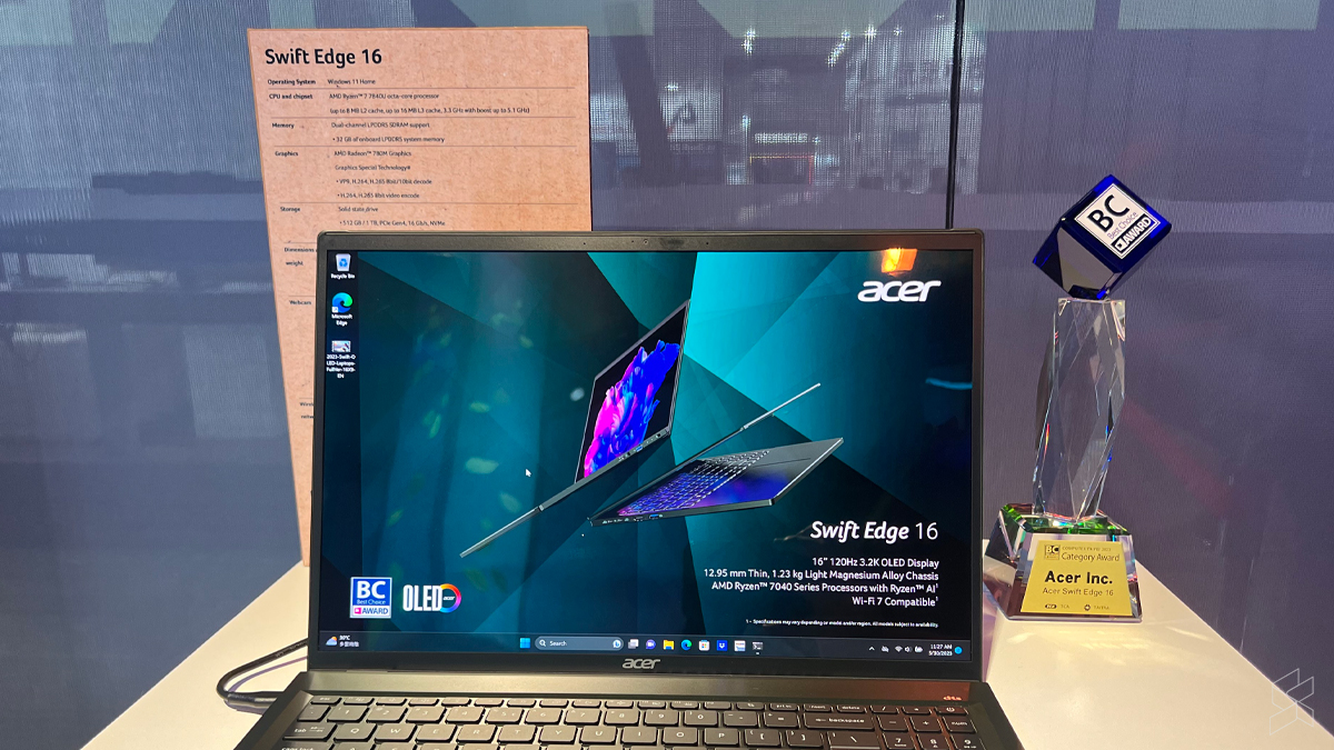 Acer Swift Edge 16: Ryzen 7040 series processor, 16-inch OLED display ...