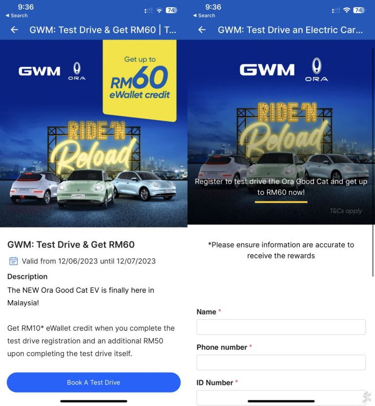 The Ora Good Cat get paid to test drive promo on TNG eWallet is for ...