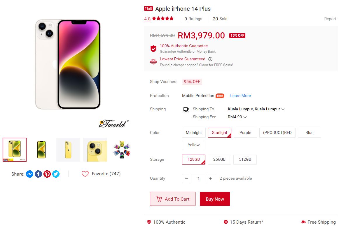 Deal: iPhone 14 now offered with up to RM753 discount, 256GB priced ...