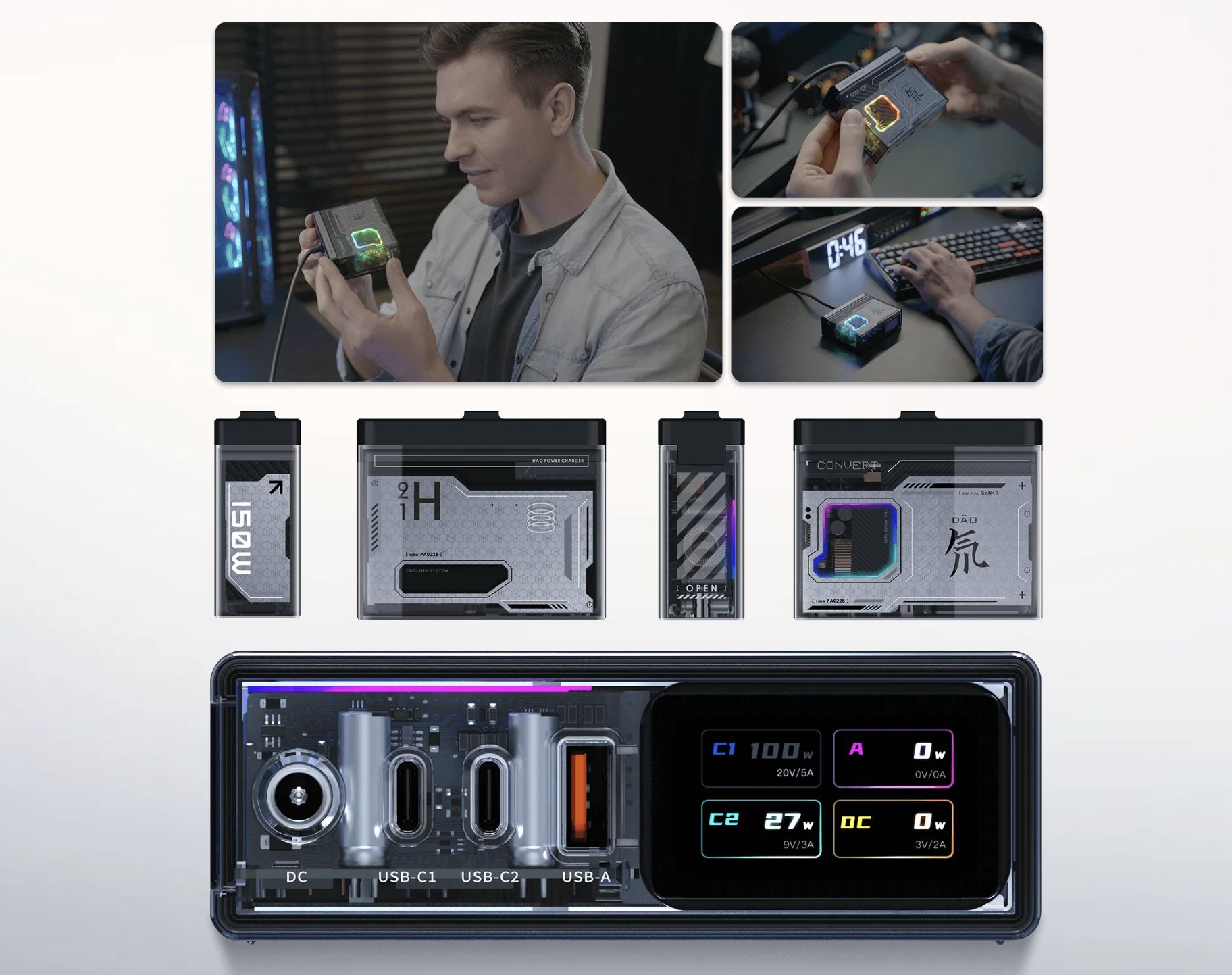 Redmagic's 150W Smart GaN Charger has RGB lights, colour screen and ...