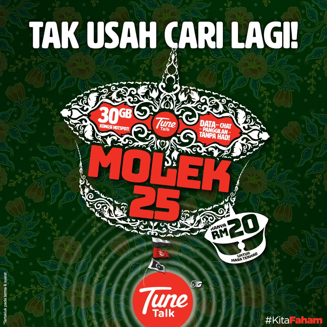 Tune Talk Molek25: 30GB data, unlimited calls and chat for RM20/month, exclusively for East ...