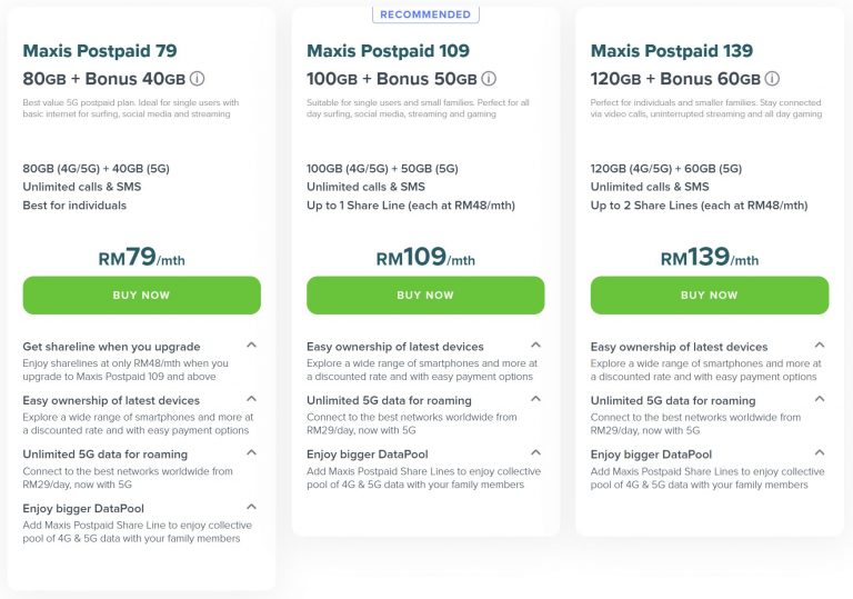 Maxis 5G: New 5G Postpaid plans start from RM79/month with 120GB of 5G data - SoyaCincau