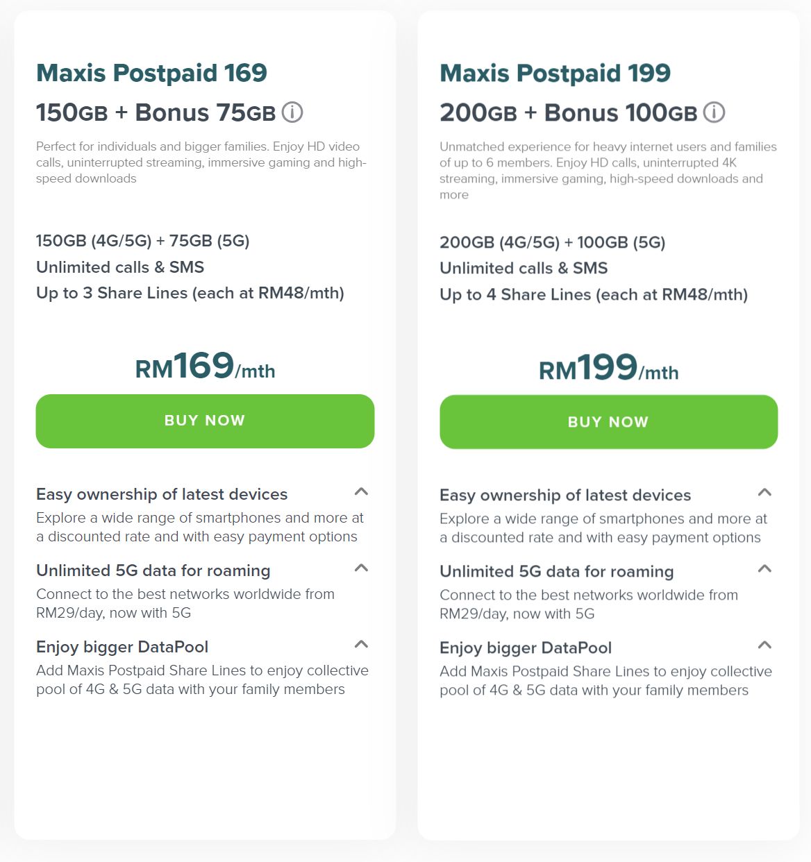 Maxis 5G: New 5G Postpaid plans start from RM79/month with 120GB of 5G data - SoyaCincau