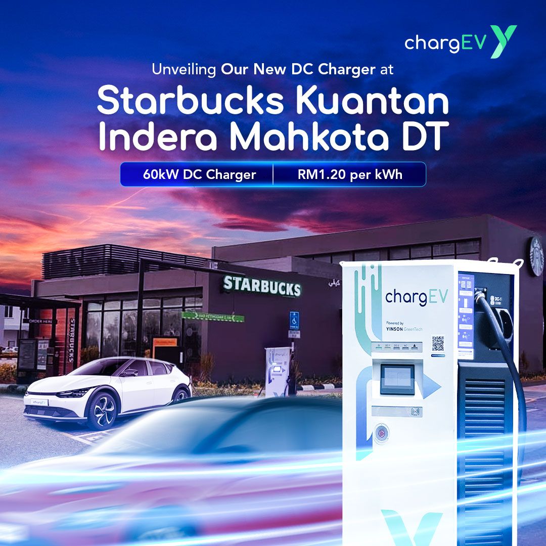 ChargEV deploys 60kW DC Charger at Starbucks Kuantan Indera Mahkota ...